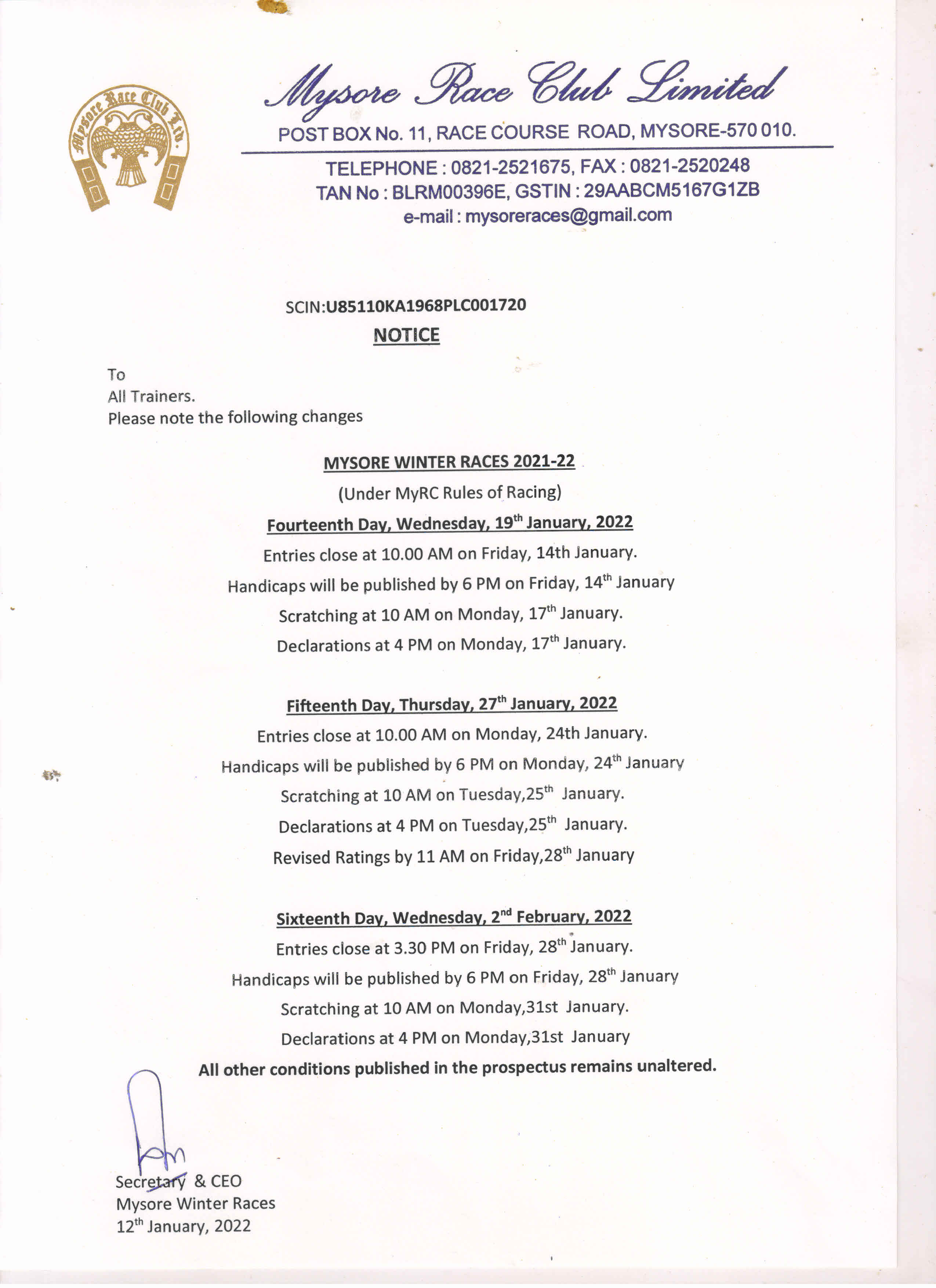 Welcome to Mysore Races || Homepage