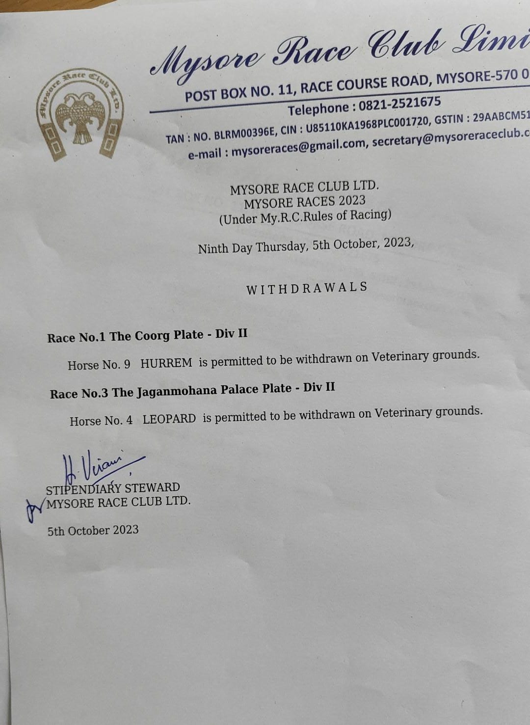 Welcome to Mysore Races || Homepage